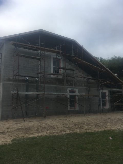 Scaffolding on a Big Job – Artisan Stucco Stone and Plaster, Inc